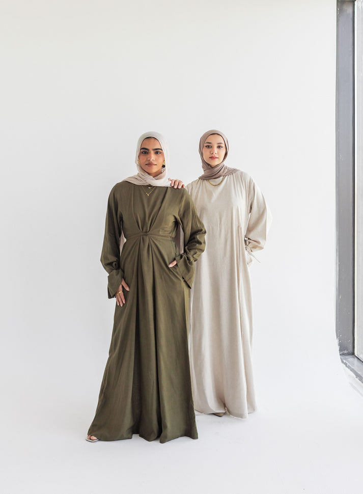 Linen Wrapped Dress – Reem Gamal Designs