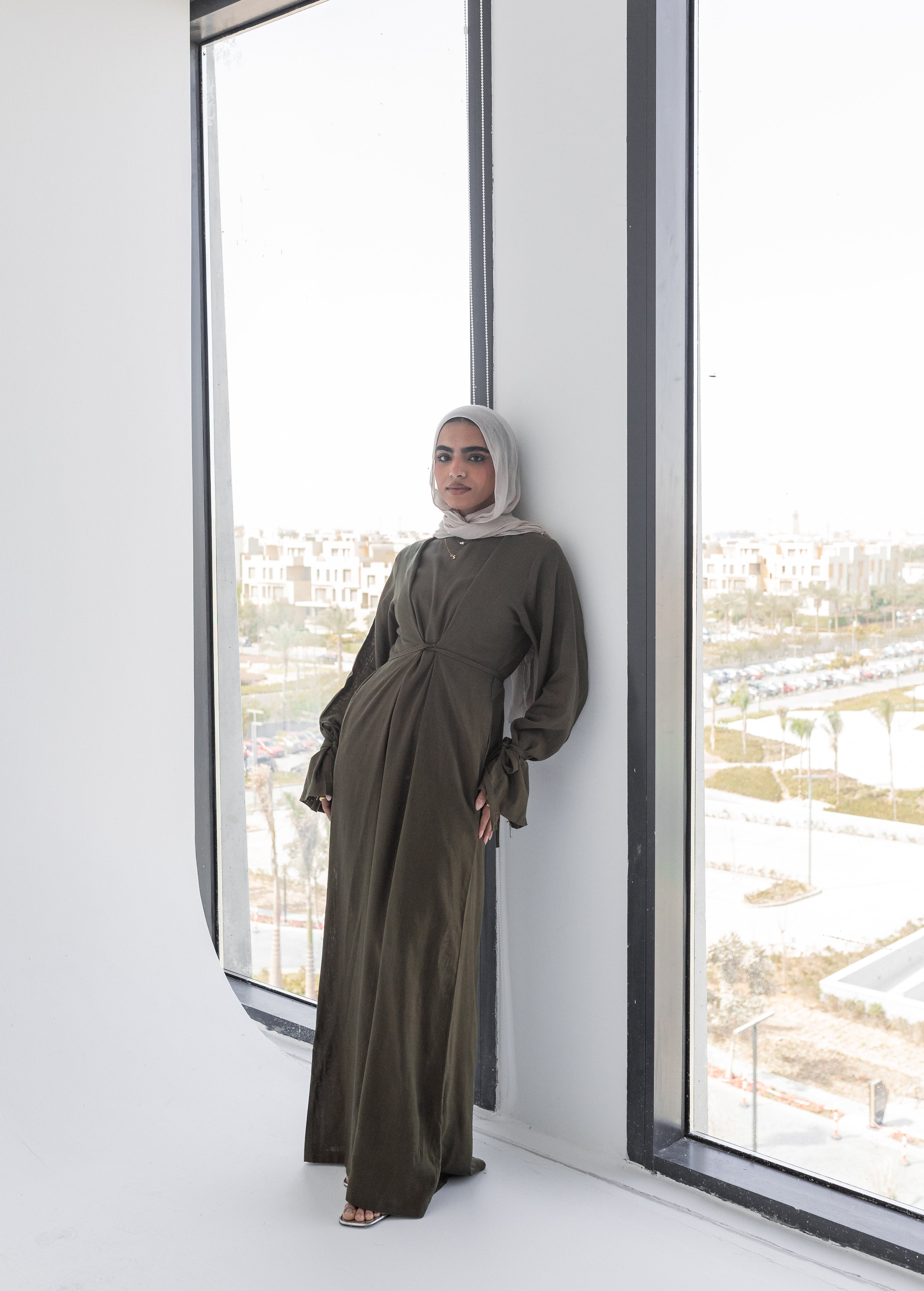 Linen Wrapped Dress – Reem Gamal Designs